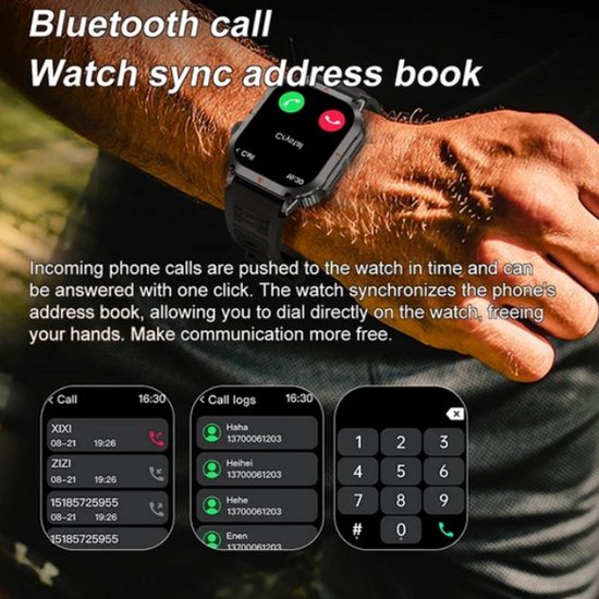 2025 Militaire Smartwatch voor Mannen: Waterdichte Bluetooth Horloge ...