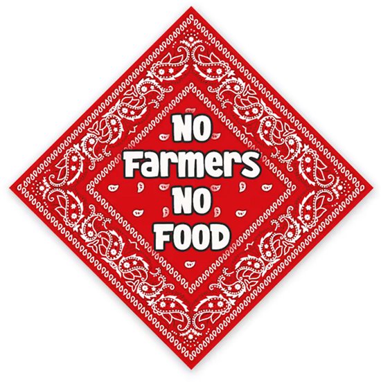 No Farmers No Food Stickers – 5x Rood-Wit-Blauw Boerenzakdoek Design ...