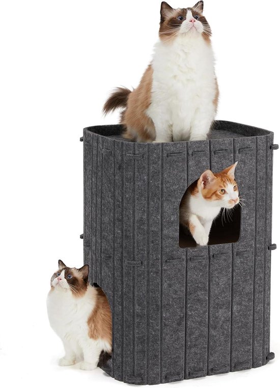 Kattenhuis voor binnenkatten met 2 verdiepingen | bol