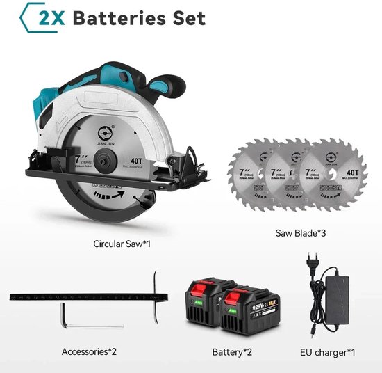 Accu Cirkelzaag - Snoerloze - Cirkelzaagmachine - Handcirkelzaag ...