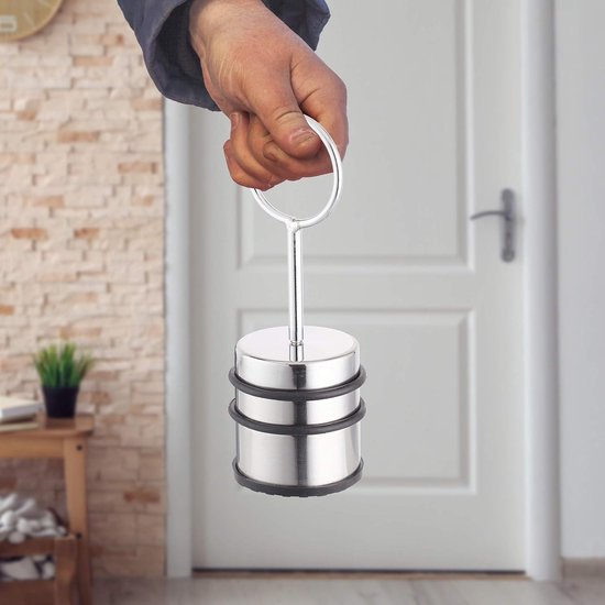 Deurstopper met greep 205 cm hoog - Vloer van roestvrij staal voor ...