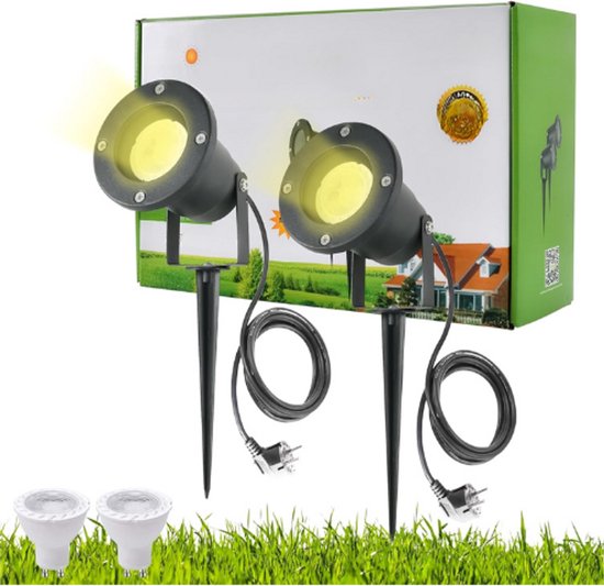 Tuinspots Met Grondpen 7W GU10 Warm Wit - Robuust Aluminium Vervangbare ...