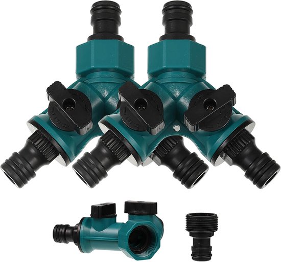 Famanu 2-weg slangverdeler, tuinslang-waterverdeler, Y-verdeler met afsluitventiel... | bol
