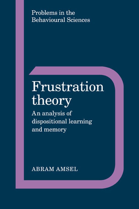 Frustration Theory | 9780521289603 | Abram Amsel | Livres | bol