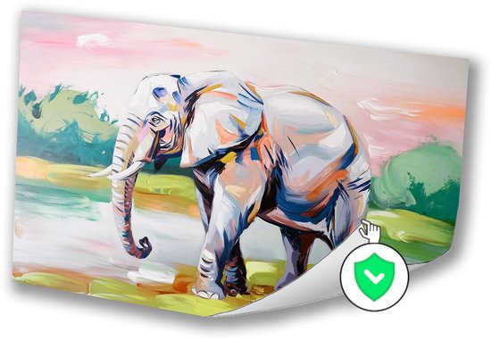 Abstracte olifant in landschap - Olifant posters - Posters dier ...