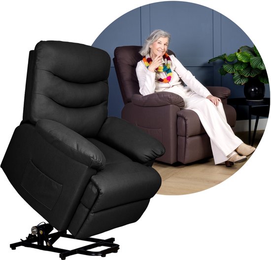 Vitadora Classic Sta-op stoel - Zwart - Elektrische sta-op functie ...