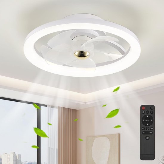 Plafondventilator Met Verlichting - Ventilator Met LED Lamp - Dimbaar ...