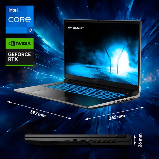 ERAZER Scout E30i - gaming laptop - 17.3 Inch IPS LCD 144Hz- Intel Core ...