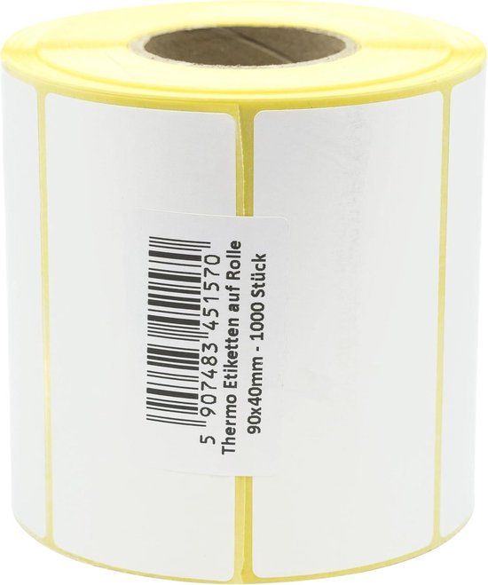 Thermische Etiketten 90 x 40 mm - 1000 stuks - Zelfklevend en Permanent ...