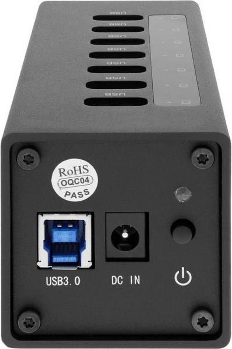 InLine USB hub met 7 poorten - USB3.0 - externe 12V voeding / zwart - 1 ...