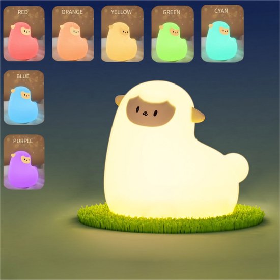Alpaca kinder Nachtlampje | Tapbediening | 30/60 minuten Timer | USB ...