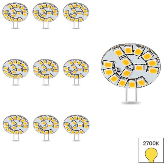 G4 LED lamp / GU4 LED - 10-pack - 12 volt - 2W - 2700K warm wit - 160 lumen - Vervangt 20W | bol