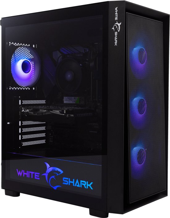 White Shark WARHEAD Midi Tower Case - 4 RGB Fans - Zwart | bol