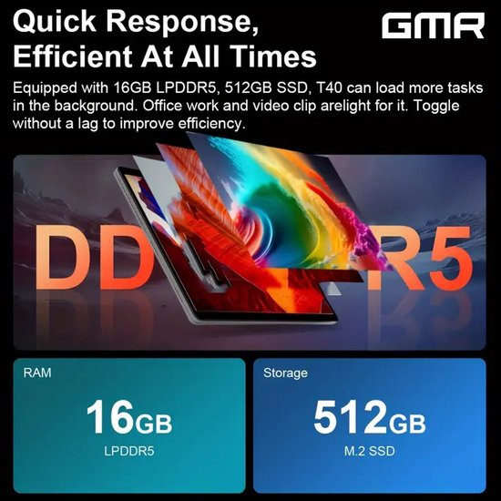 GMR Windows 11 Tablet - 16 inch QHD Touchscreen - 16GB RAM - 512GB SSD ...