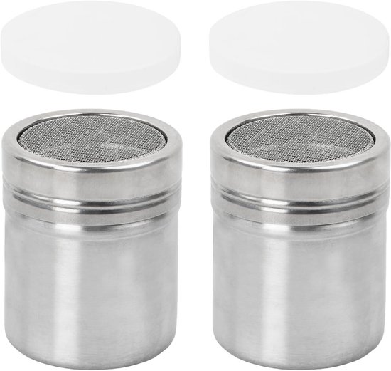 2 stuks roestvrij stalen poederzeef set met deksel voor keuken - voor ...