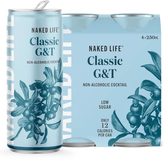 Naked Life Non-Alcoholic Cocktail - Classic G&T - tray 24 blikken | Low ...