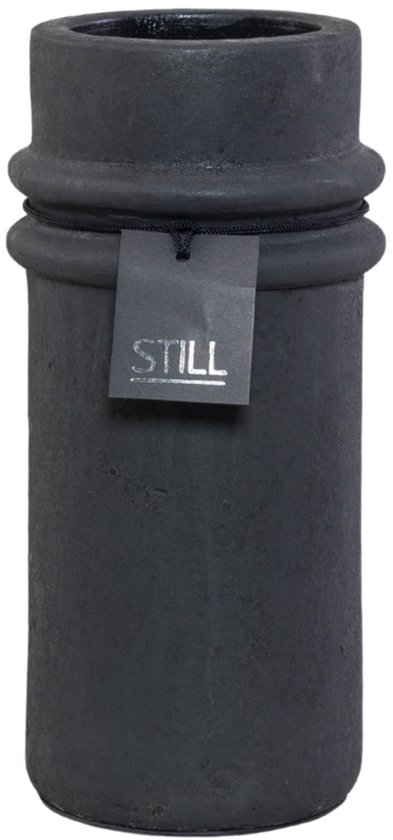 STILL - Bamboo Vase - Ribbels - Black Series - Zwart - 31 x 13 cm | bol