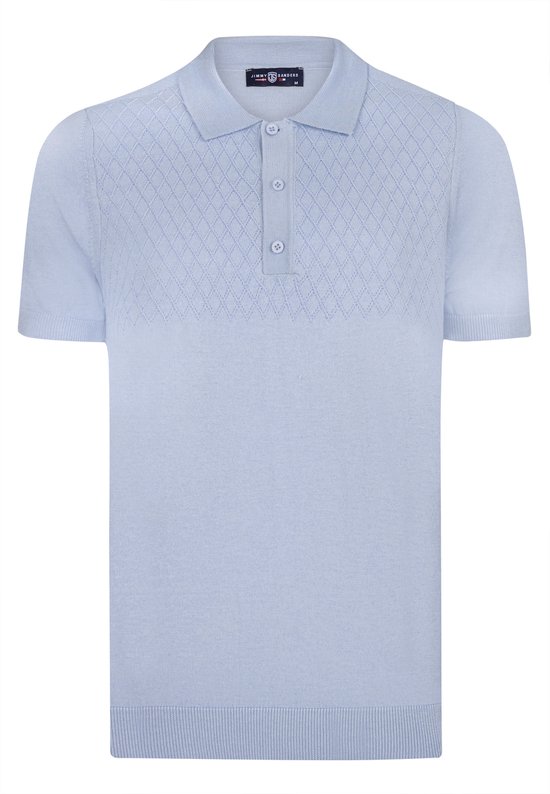 Jimmy Sanders Tricot Polo Shirt Korte Mouwen Heren Blauw - M | bol