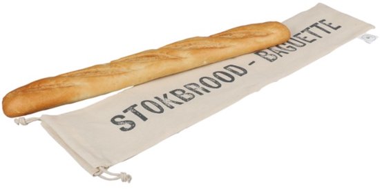 Stokbroodzak, Katoen, 15x65cm, naturel, Zomer, Cadeau, Stokbrood, Picknick, Zak,... | bol