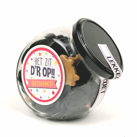 Snoeppot - "Het zit d'rop - bedankt" - einde schooljaar - drop cadeau ...