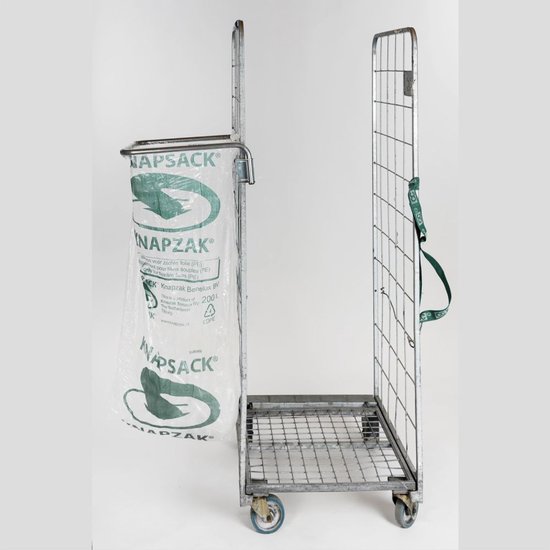 Rolcontainer afvalzak houder - 200 liter - verzinkt | bol