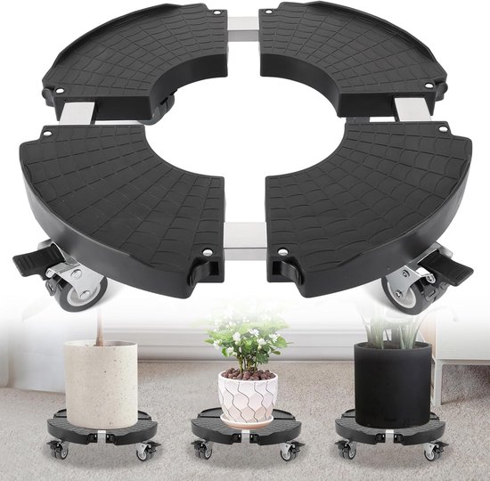 Ronde Plantenroller - Bloemenroller - Ø 40-48 cm - Zwart | bol