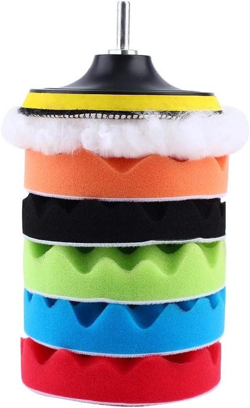 7-delige Auto Schuim Boor Polijsten Pad Kit - 4 inch Buffing Pads met ...