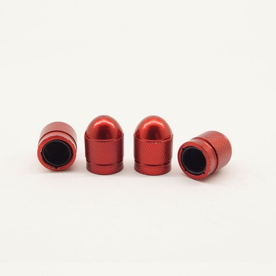 Schrader (auto) ventiel - Rood aluminium - kunststof kern - bolvormig | bol