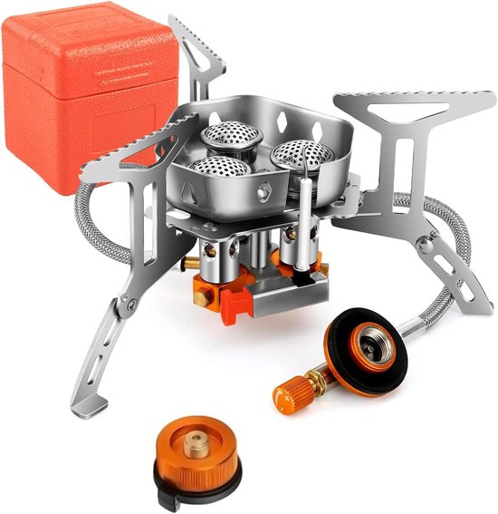 Campingkooktoestel 6800 W 3 vlammen met piëzo-ontsteking en winddicht ...