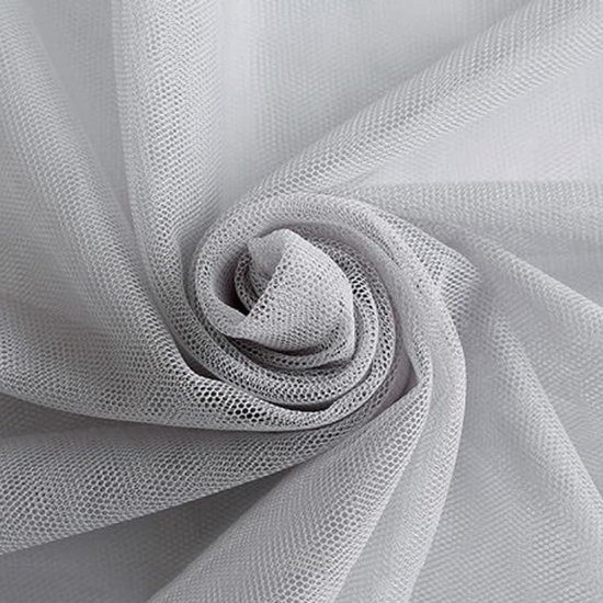 160 cm x 5 m tule stof voor decoratie - grijs | bol