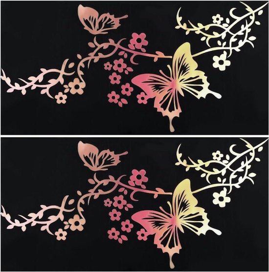 Set van 2 Grote Vlinder Auto Stickers - Reflecterend Vinyl, Waterdicht ...