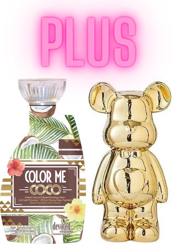 Devoted Creations Color me Coco 400 ml PLUS Beeld Beer Hart Goud 21 cm ...