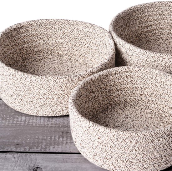 Ibenzoa® Stapelbare Gevlochten Opbergmanden Set van 3 voor Stijlvolle ...