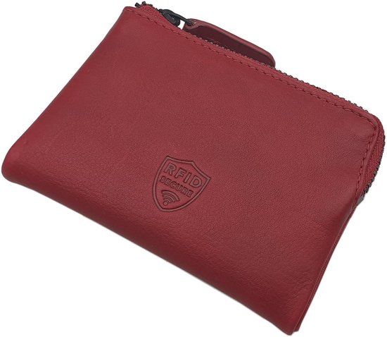 Moderne kersenrode portemonnee met RFID- en NFC-bescherming | bol