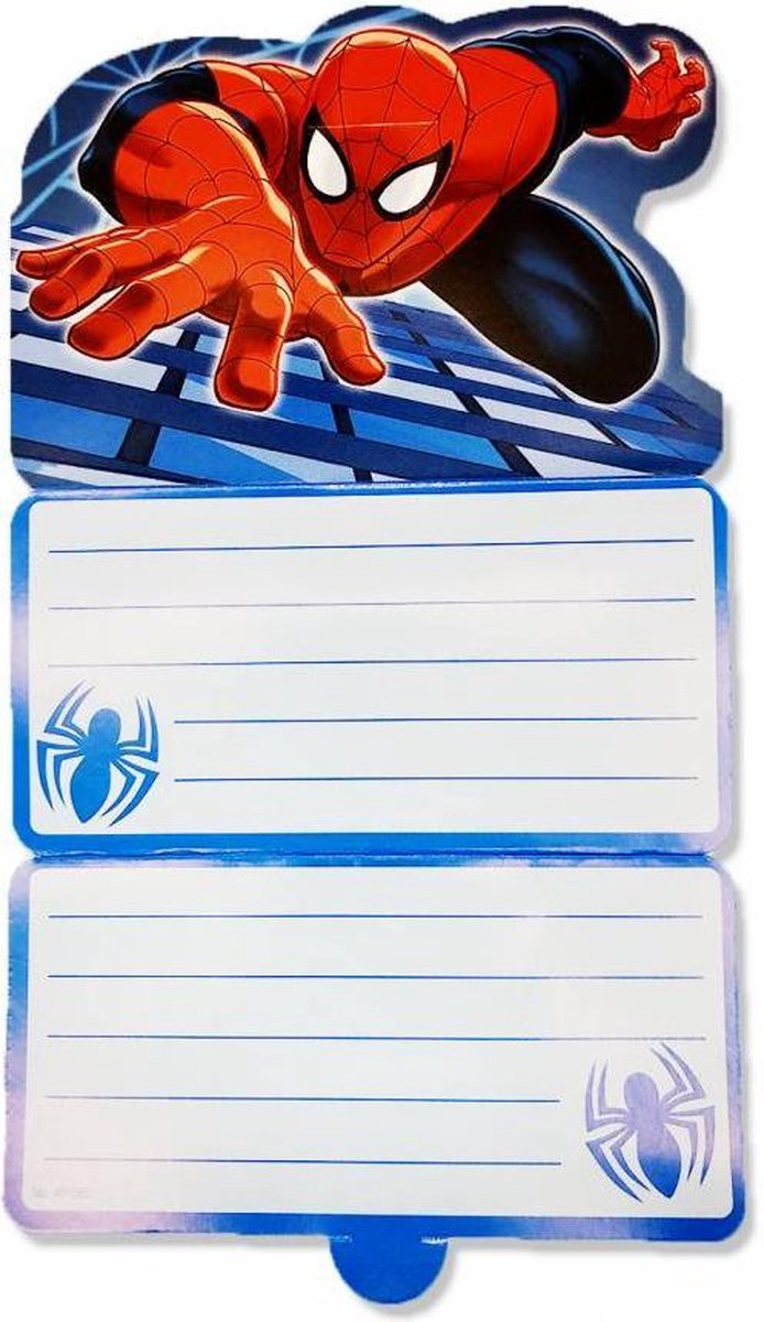 8 Invitations & Envelopes Spider-Man | bol.com