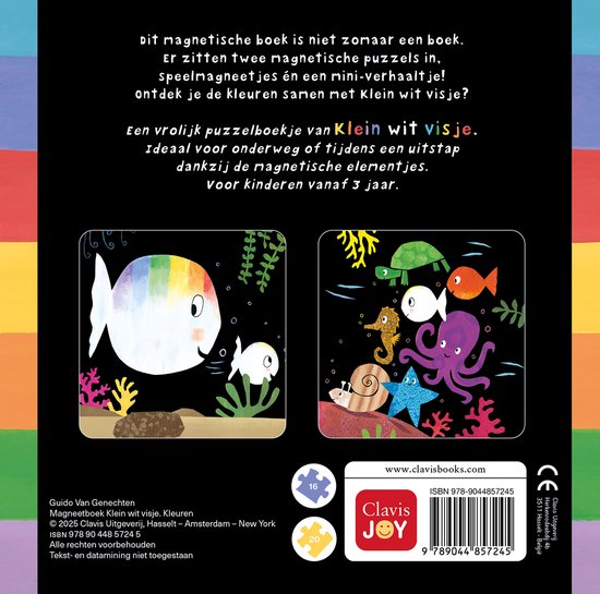 Magneetboek Klein wit visje, Guido van Genechten | 9789044857245 ...