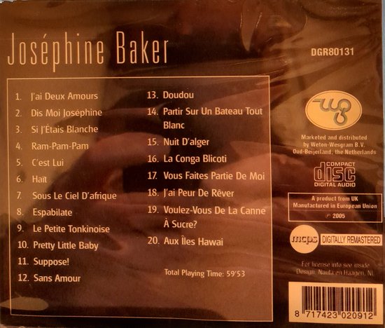 Josephine Baker - CD Album, Josephine Baker | Muziek | bol