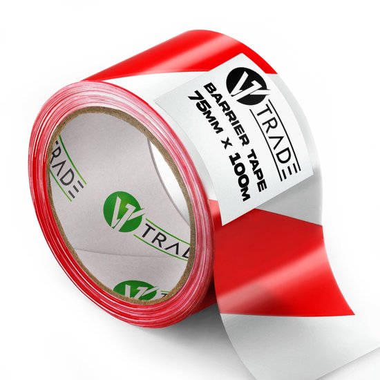 V1 Rood-wit afzetlint 75mm x 100m - rood-wit waarschuwingslint - goed ...