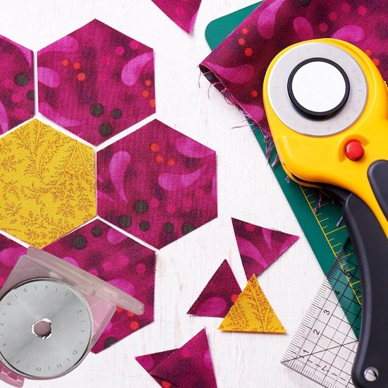 45 mm ronde mes-cutter 12 stuks reservemessen met opbergkoffer ...