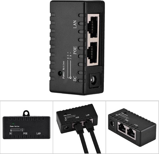 POE Splitter Divider draagbare 10M/100 Mbps Power Injector via ethernet adapter... | bol