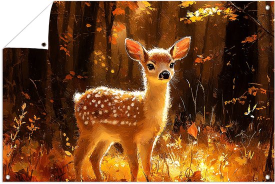 Hert in warm herfstlicht - Hert posters - Tuinschilderijen hertenkalf ...