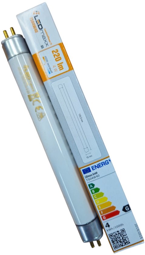 Traditionele TL-buis T5 G5 4W/840 | Lengte 13.6cm | G5 | Koel Wit | 4 ...