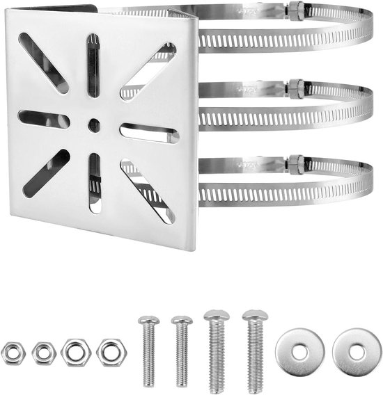 Universele bewakingscamerabeugel - RVS verticale paalbeugel met 3 ...