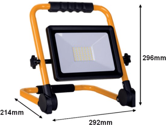 30W LED-projector voor constructie IP65 draagbaar + 3M-kabel - Koel wit ...