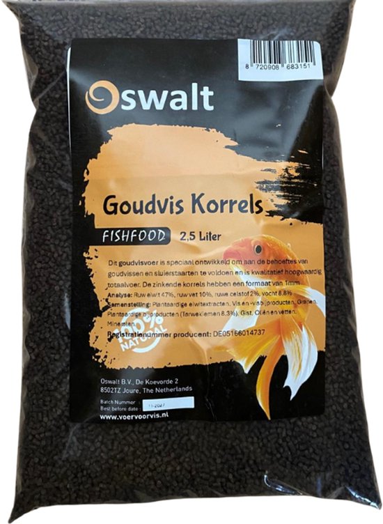 Oswalt - Goudvis korrels - 2,5 liter - Voer voor goudvissen en ...