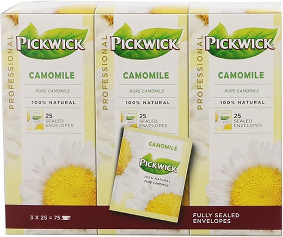 Pickwick Professional kamille thee 25 zakjes à 1,5 gr per doosje, doos ...