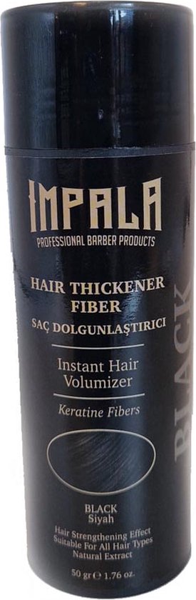 Impala Hair Thickener Fiber Black - Poeder - Zwart | bol