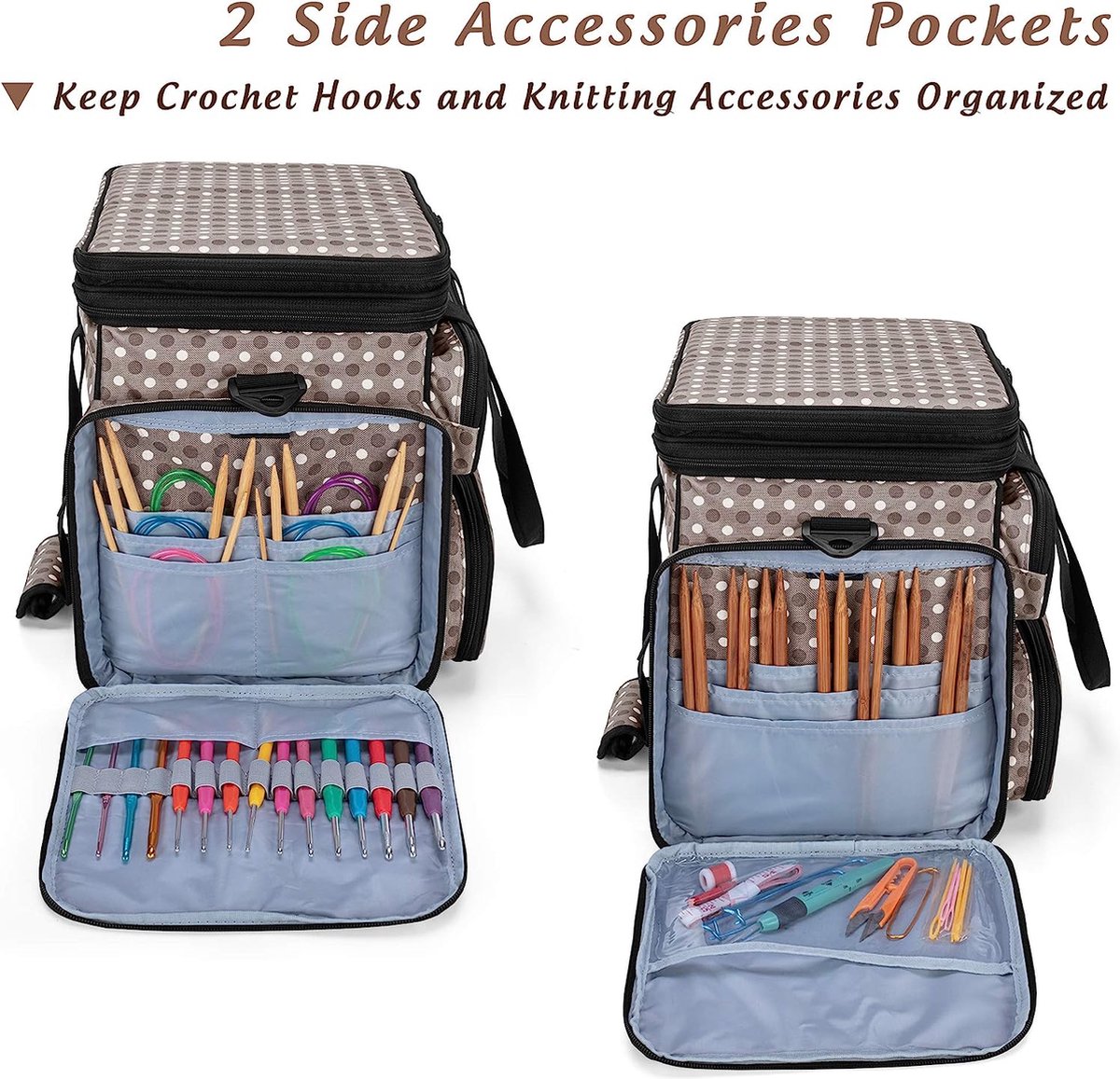 Breitas, garenopbergorganizer draagtas met dubbele bovenklep voor ...