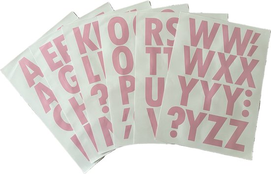 Afecto plakletters - alfabet stickers - roze - 6,5 cm | bol
