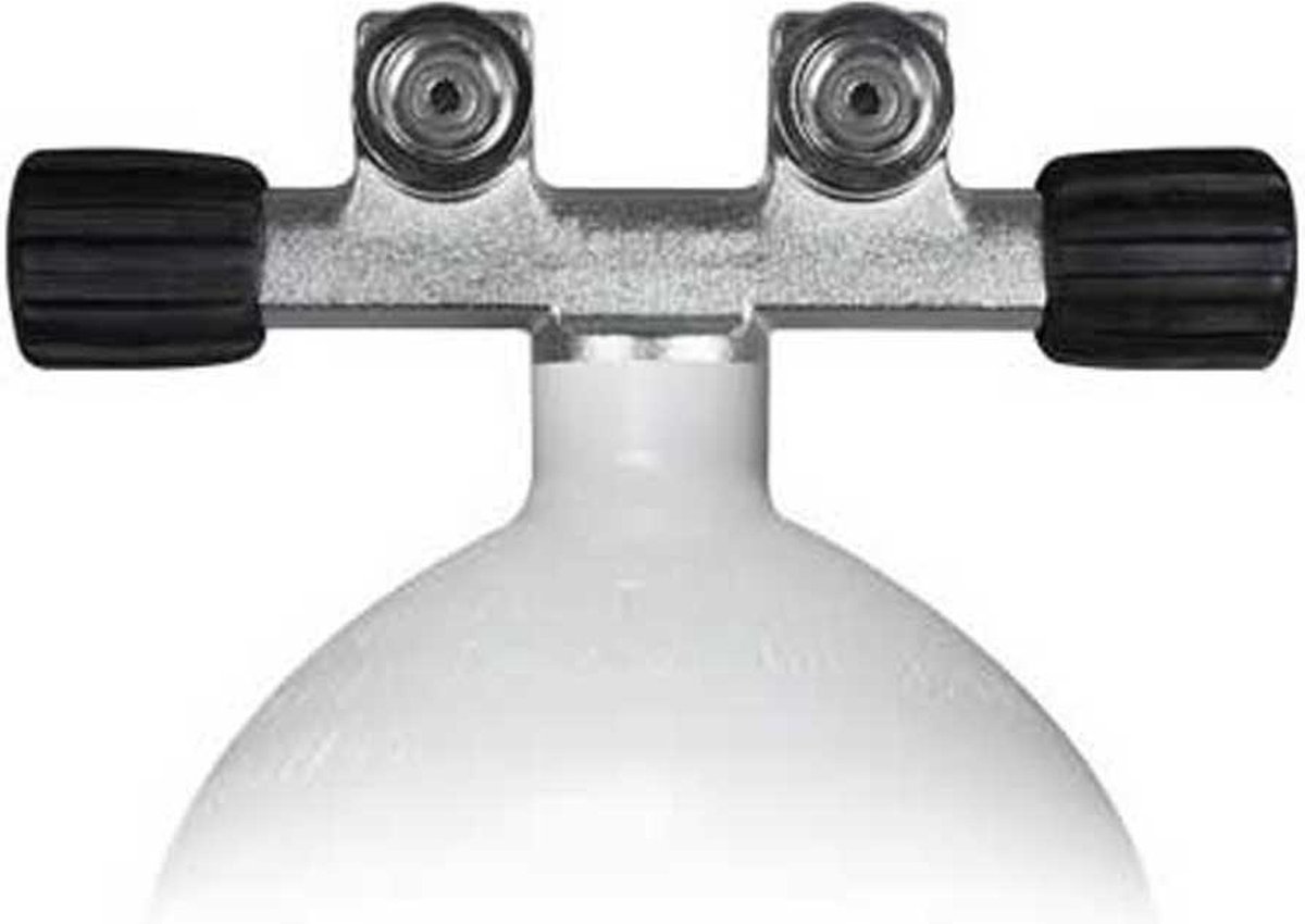 Duikfles Staal 230 bar met dubbele T-kraan | bol.com